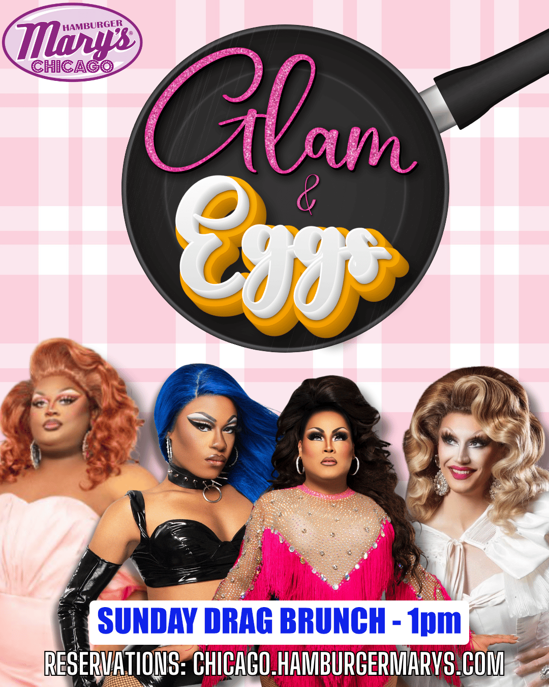 Glam & Eggs Drag Brunch - Hamburger Mary's – Gourmet Burgers & Drag ...