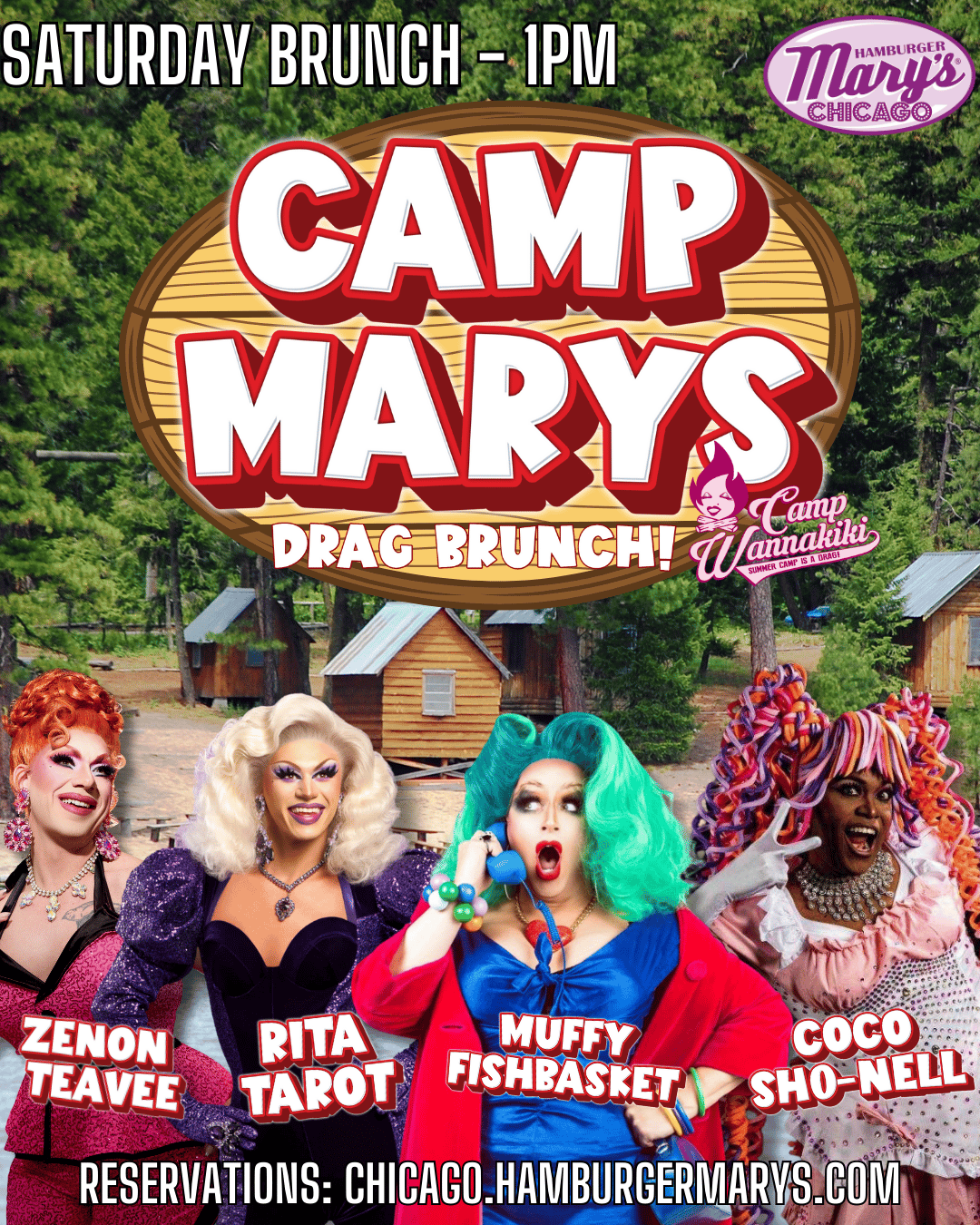"Camp Mary's" Drag Brunch - Hamburger Mary's – Gourmet Burgers & Drag ...