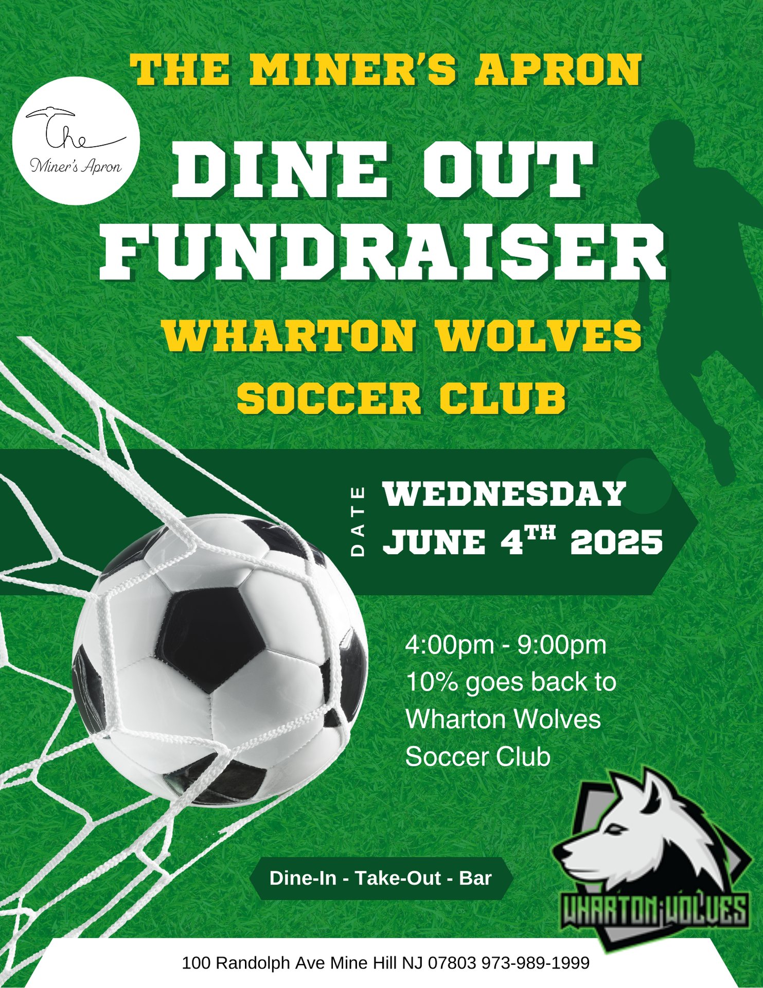 Wharton Wolves Soccer Dine and Donate - The Miner's Apron - Restaurant ...
