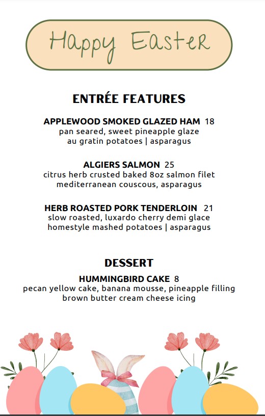 Easter Dinner at Creekside - Creekside Restaurant