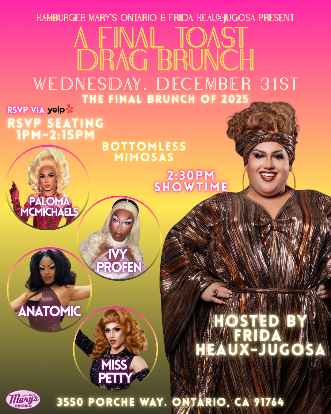 The Final Brunch of 2025 - bottomless mimosas drag brunch - Hamburger ...
