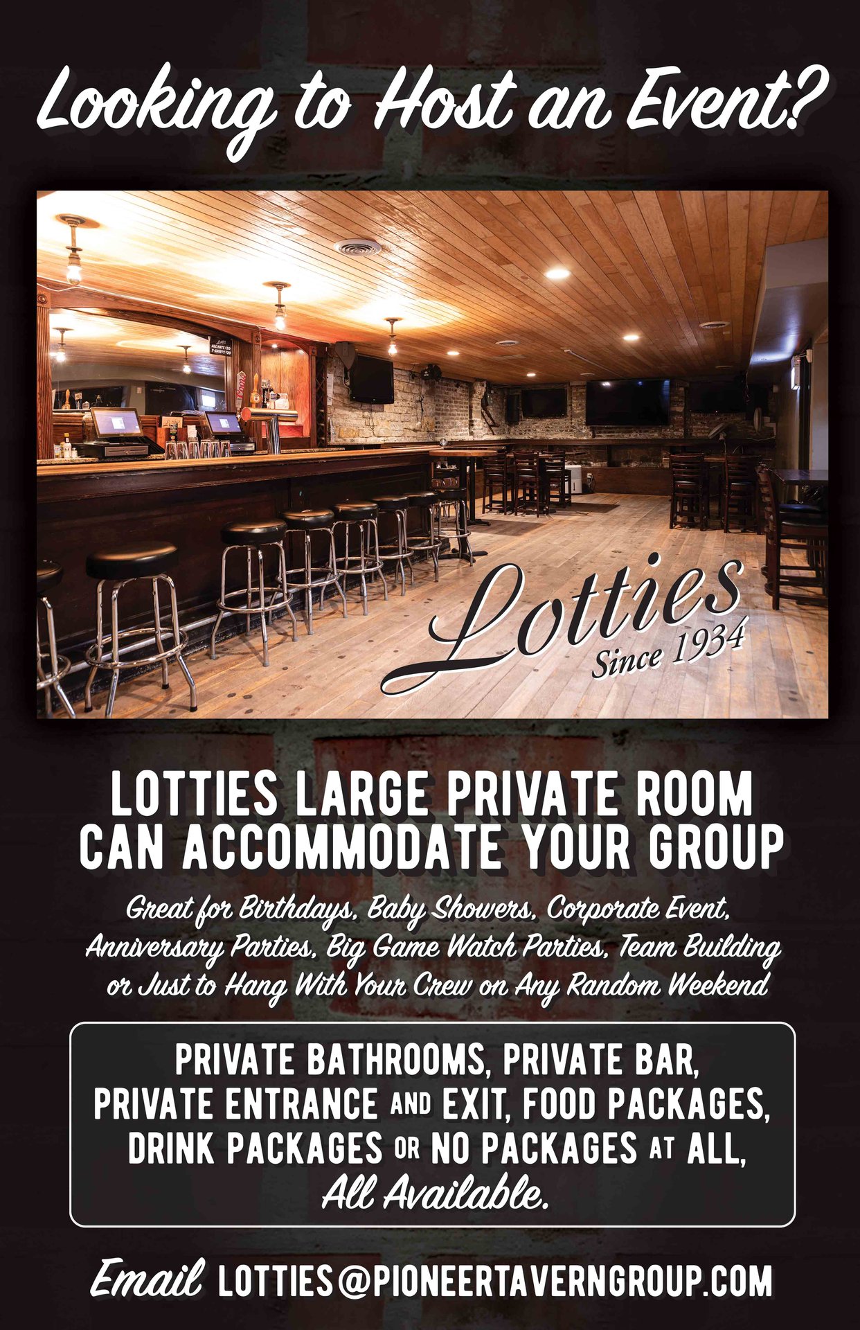Book Your Party at Lotties! - Lottie's | Classic Chicago Bar in Chicago, IL