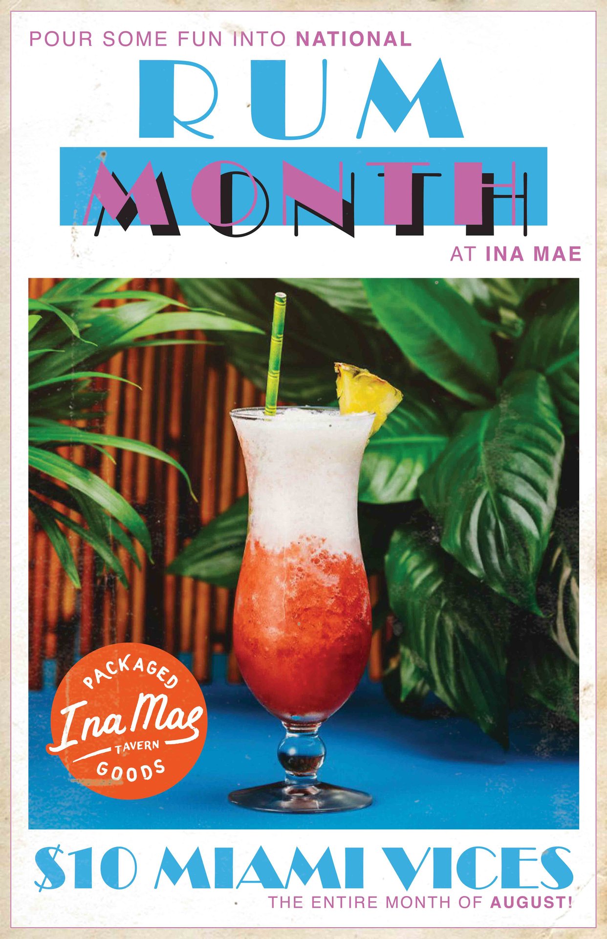 National Rum Month - Ina Mae Tavern & Packaged Goods - Southern ...