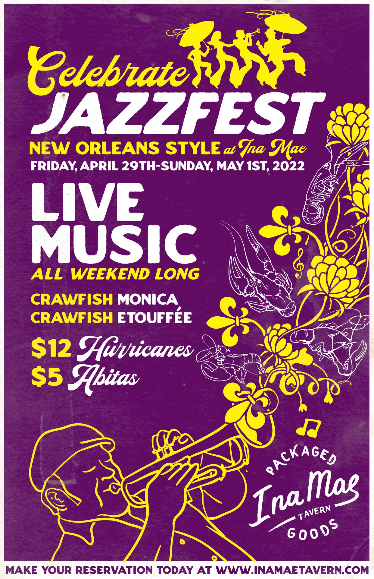 Jazzfest at Ina Mae! - Ina Mae Tavern & Packaged Goods - Southern ...