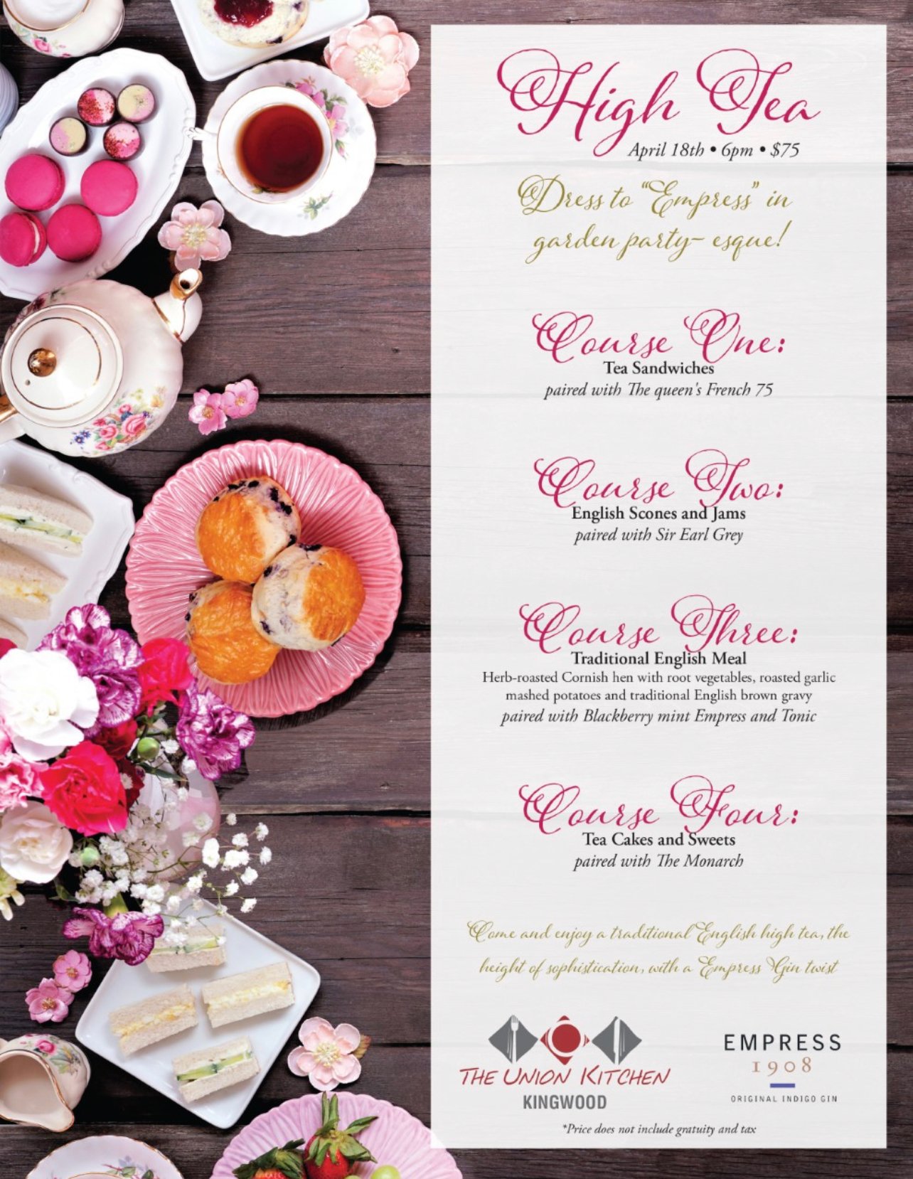 Empress Gin High Tea - The Union Kitchen