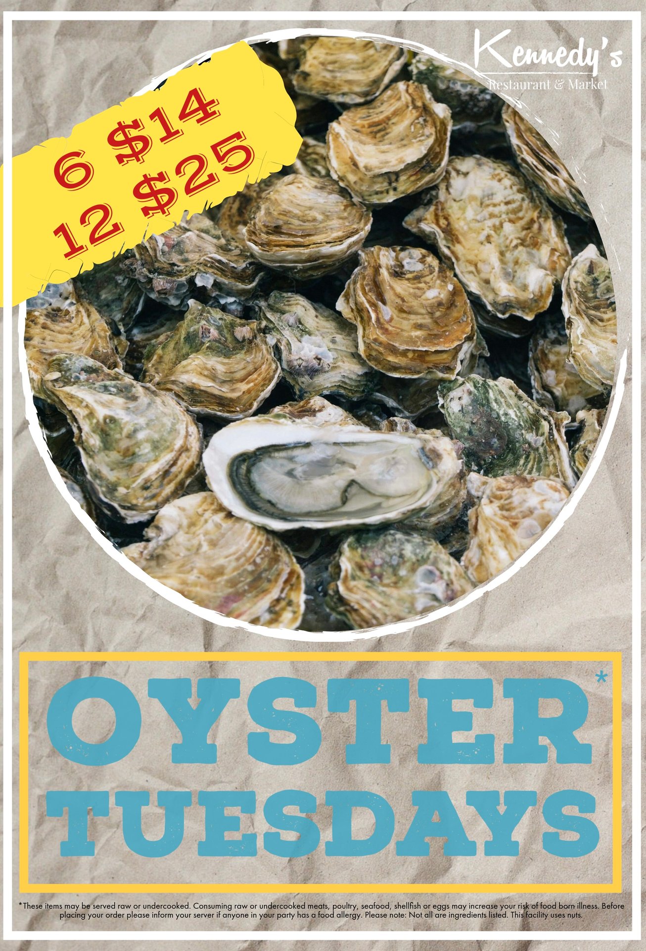 Oyster Tuesdays! - Kennedy's Restaurant - American Restaurant in ...