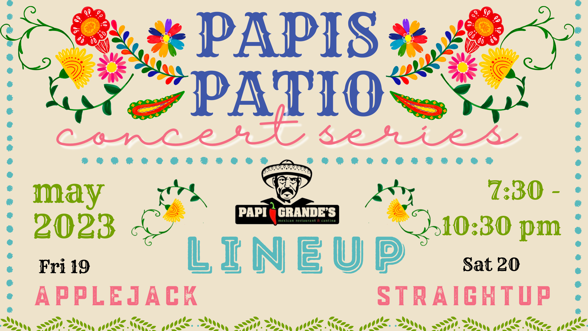 Papi's Patio Concert Series: Straight Up - Papi Grande's - Authentic ...