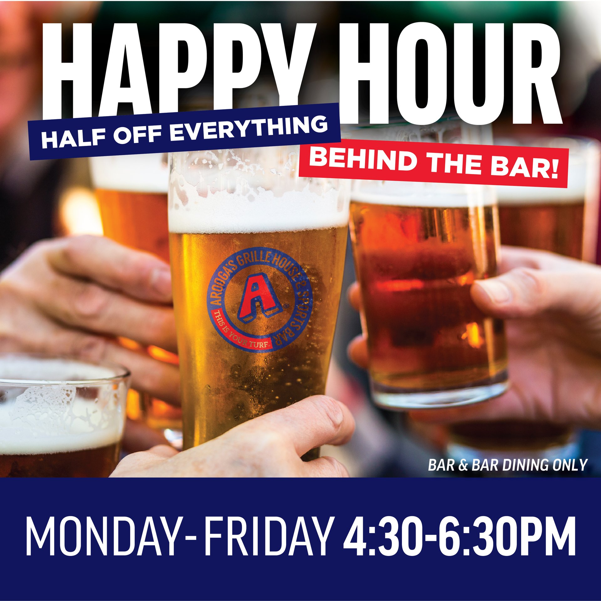 NEW Half-price Happy Hour Central Pa locations! - Arooga's | Sports Bar ...