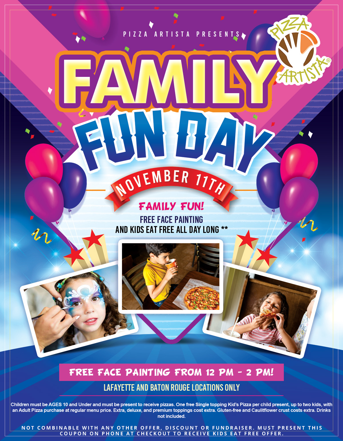 Family Fun Day Event! - Pizza Artista - Originated In Lafayette ...