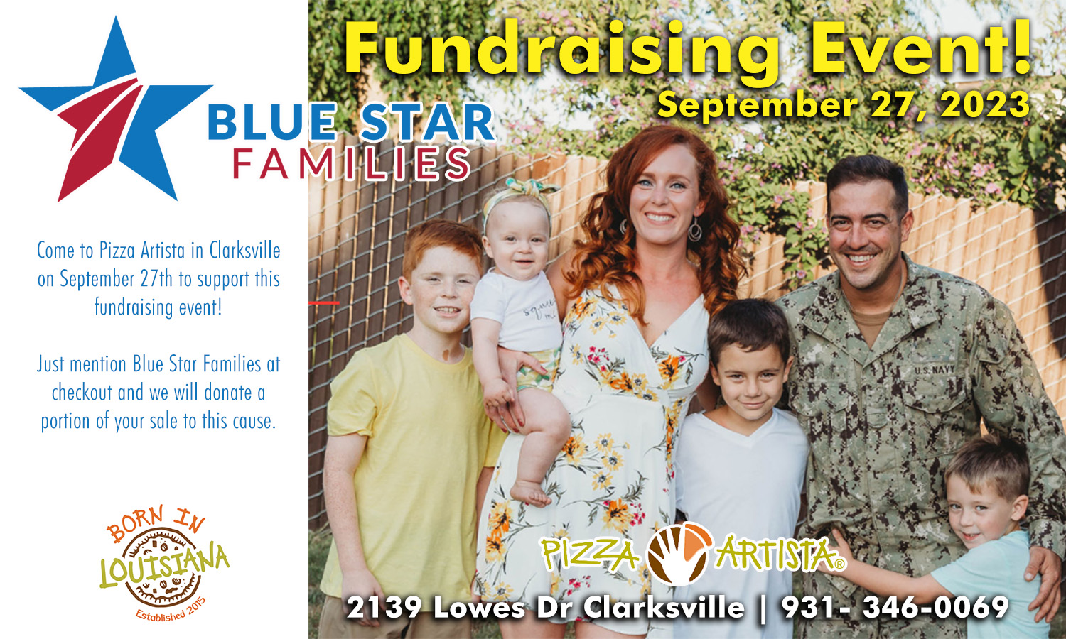 Blue Star Families Fundraising Event! - Pizza Artista