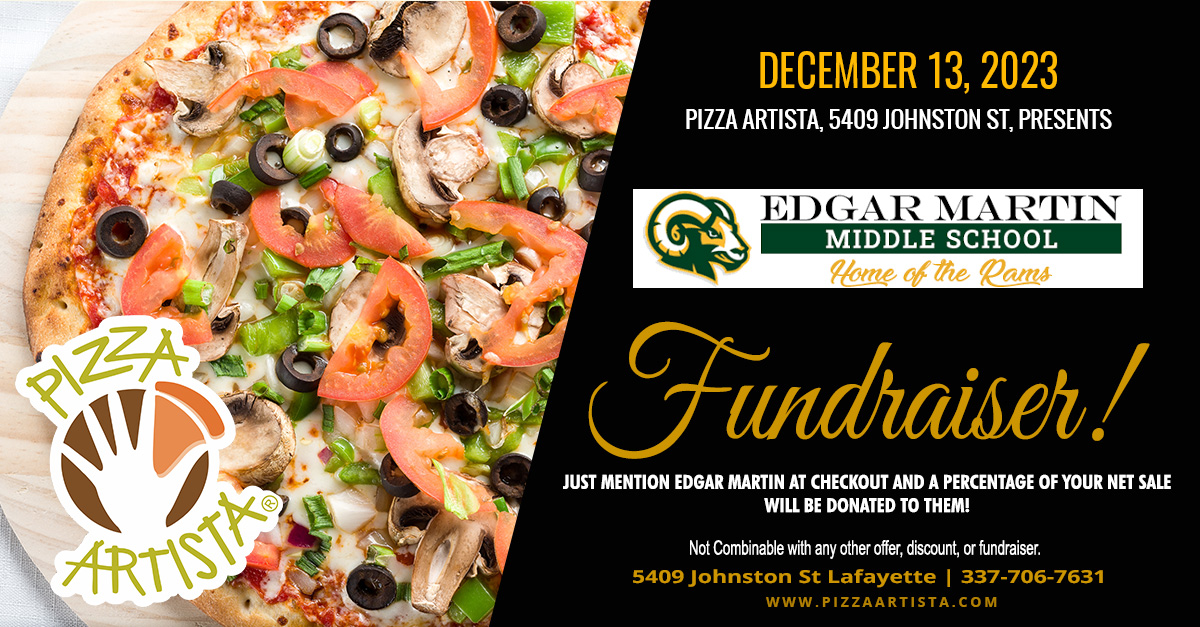 Edgar Martin Middle Fundraising Event! - Pizza Artista