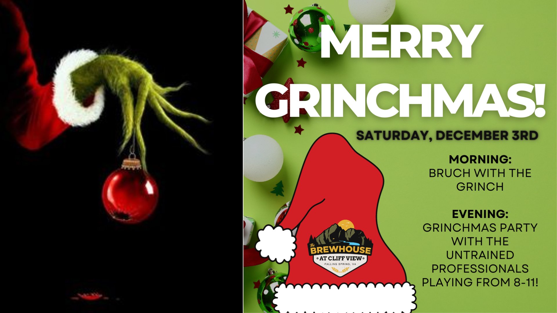 Grinchmas - The Brewhouse at Cliff View -Restaurant in Covington, VA