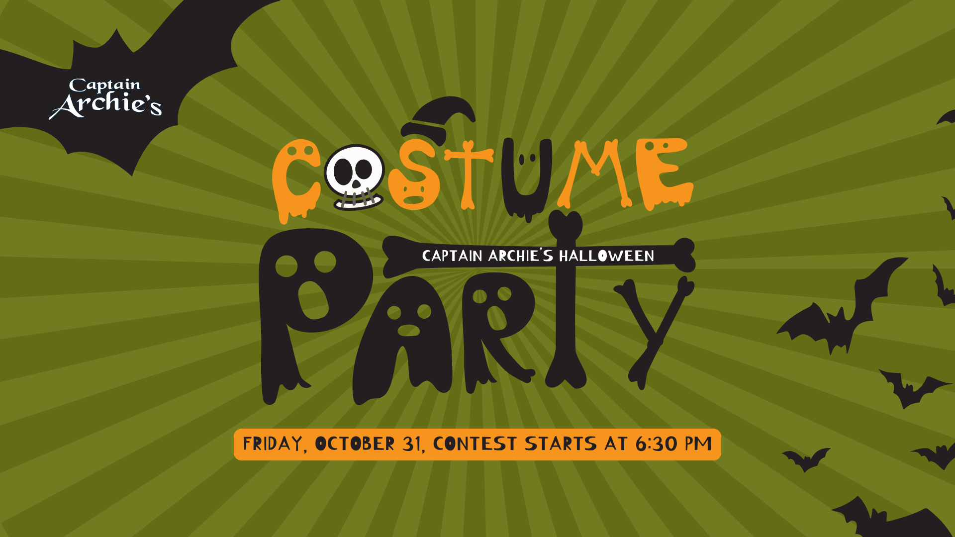 🎃 Captain Archie's Annual Halloween Costume Party - Captain Archie's ...