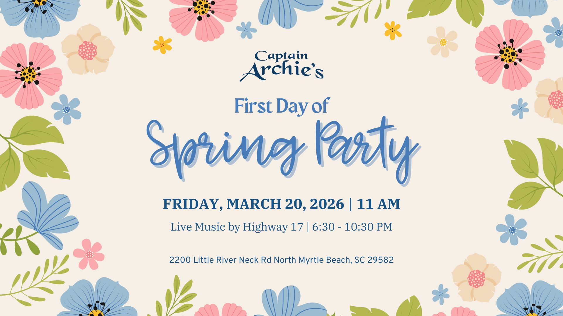 First Day of Spring Party at Captain Archie's - Captain Archie's - Bar ...