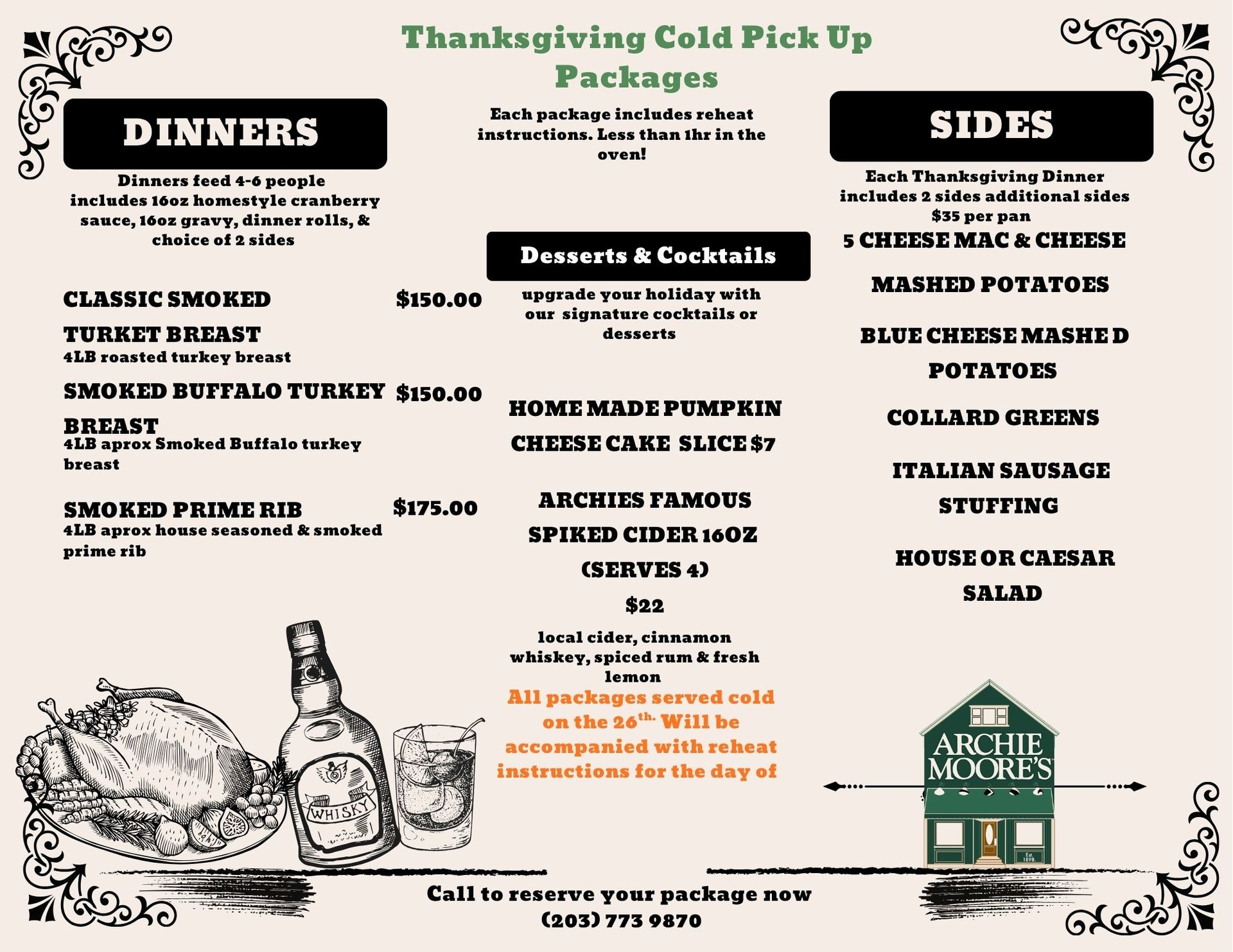 Thanksgiving Dinner Pick Up - Archie Moore's - American Restaurant in ...