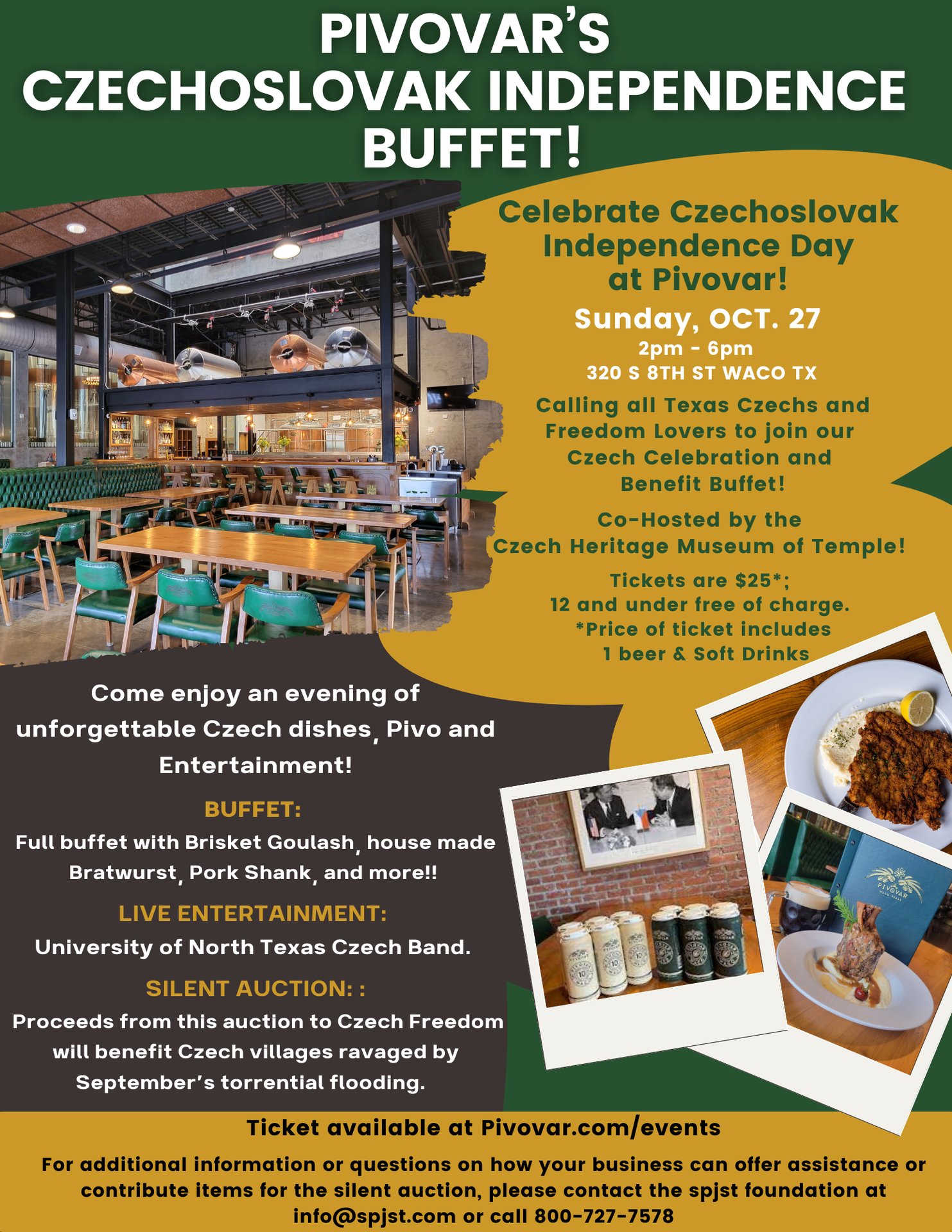 Czech National Day Buffet - Pivovar: German Restaurant & Brewery in ...