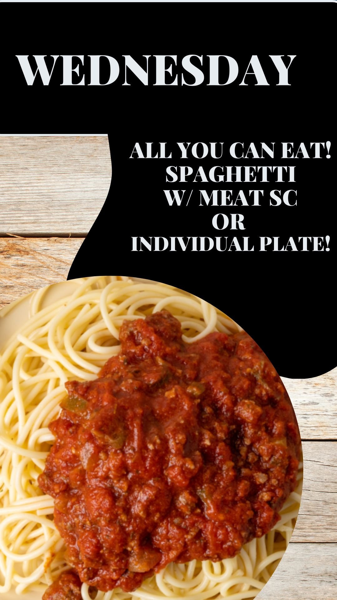 🍝 BIG NEWS: UNLIMITED PASTA WEDNESDAY! 🍝 - Woodsby's Cafe