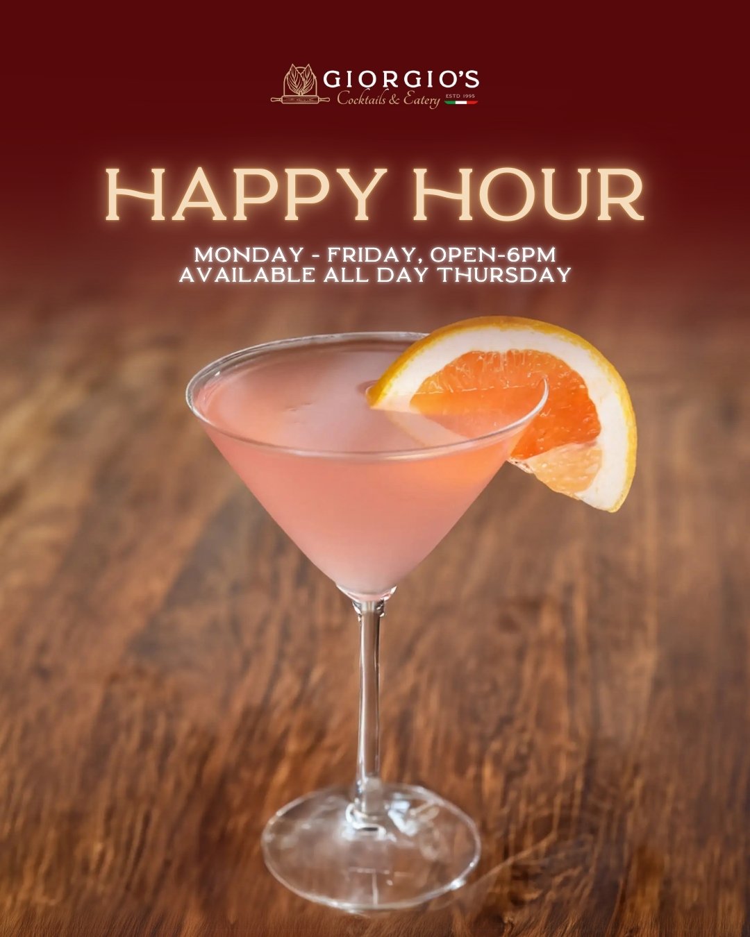 Happy Hour - Giorgio's Ristorante & Bar - Italian Restaurant in NH