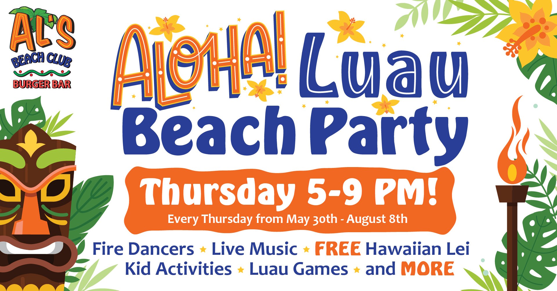 🌺 LUAU BEACH PARTY 🥥 - Al's Beach Club