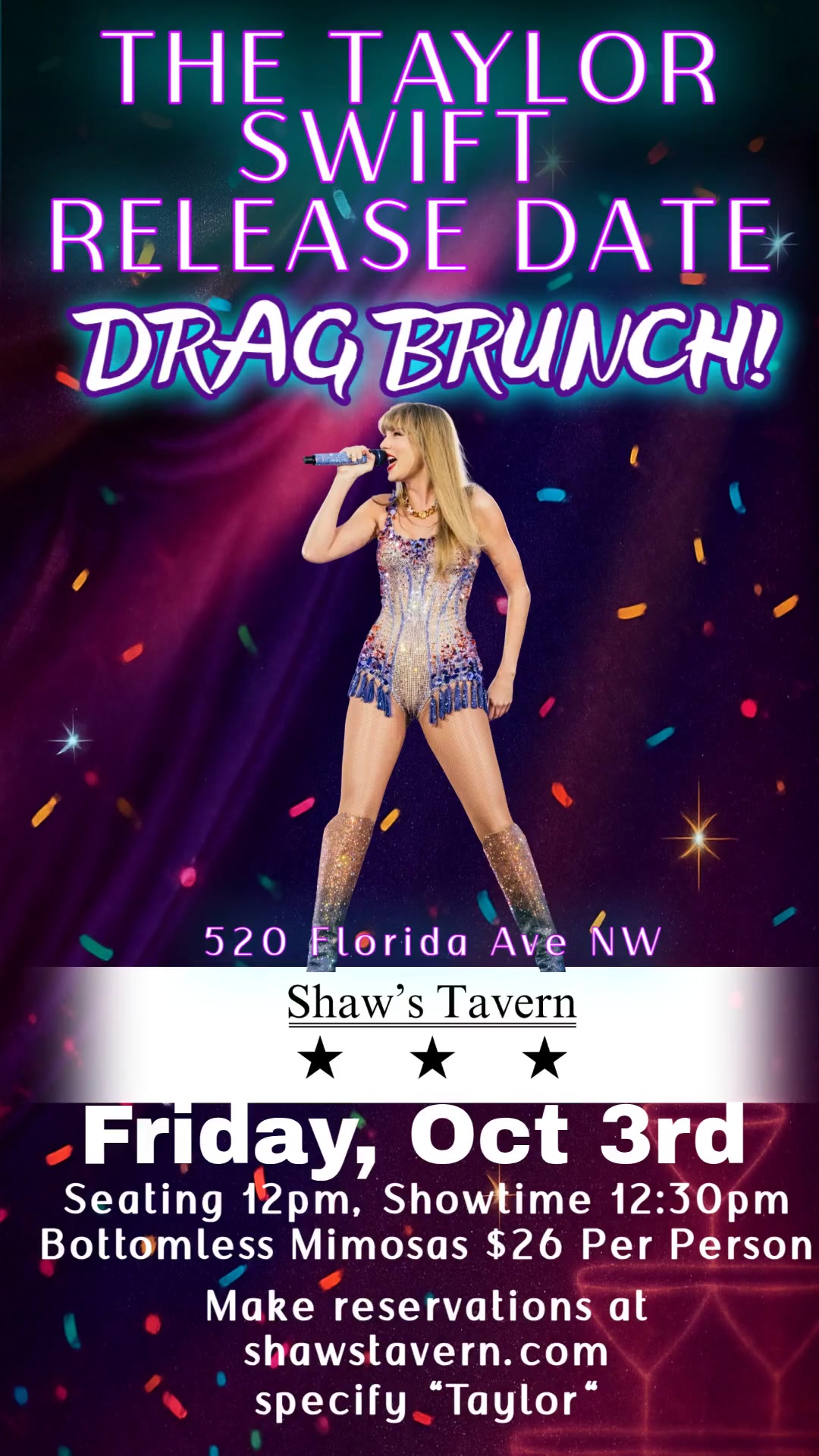 The Taylor Swift Drag Brunch celebrating the new album release! - Shaw ...
