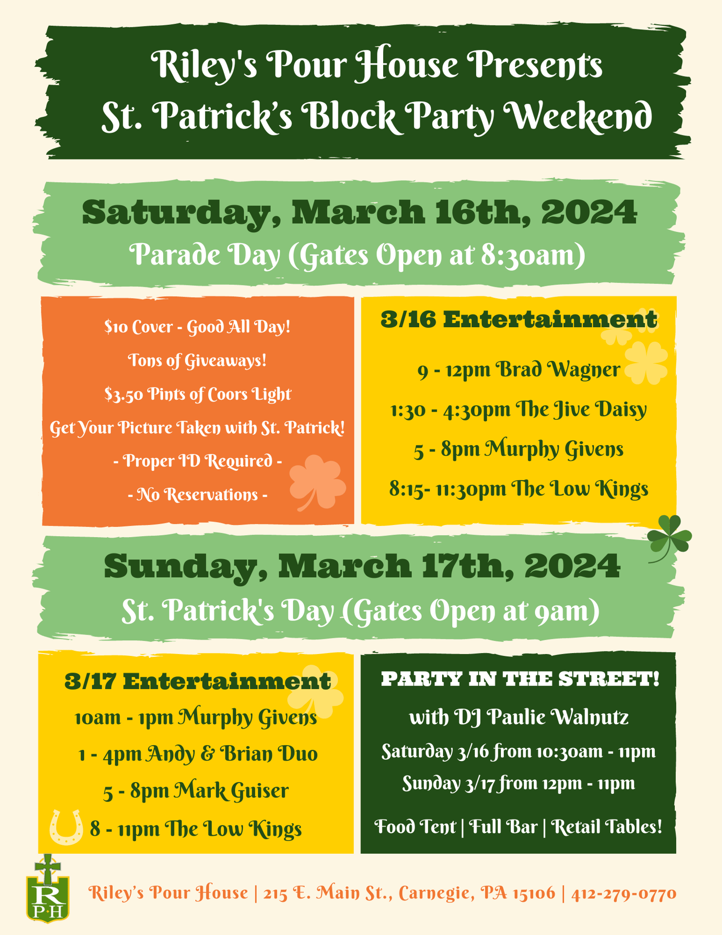 St. Patrick's Block Party Weekend at Riley's Pour House - Riley's Pour ...