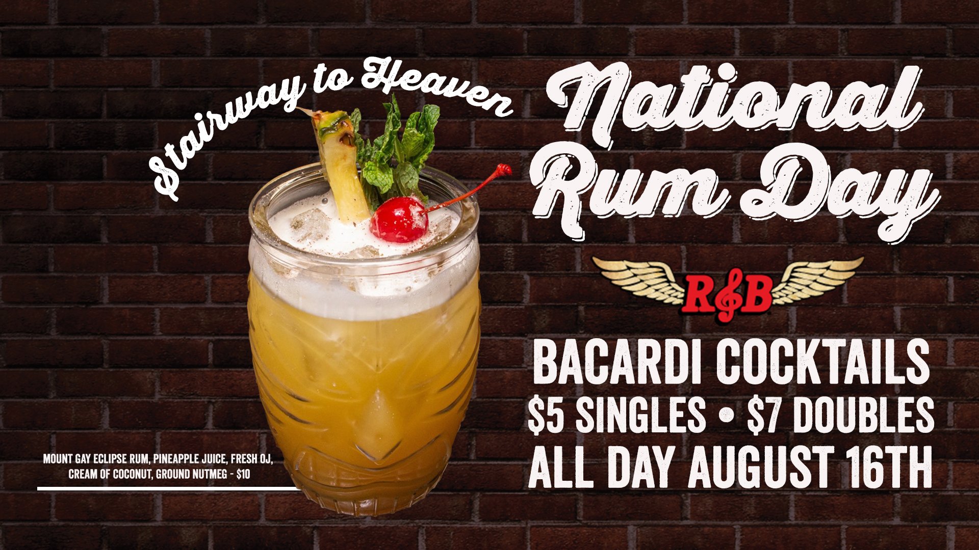 National Rum Day - American Food & Live Music Restaurant | Rock & Brews