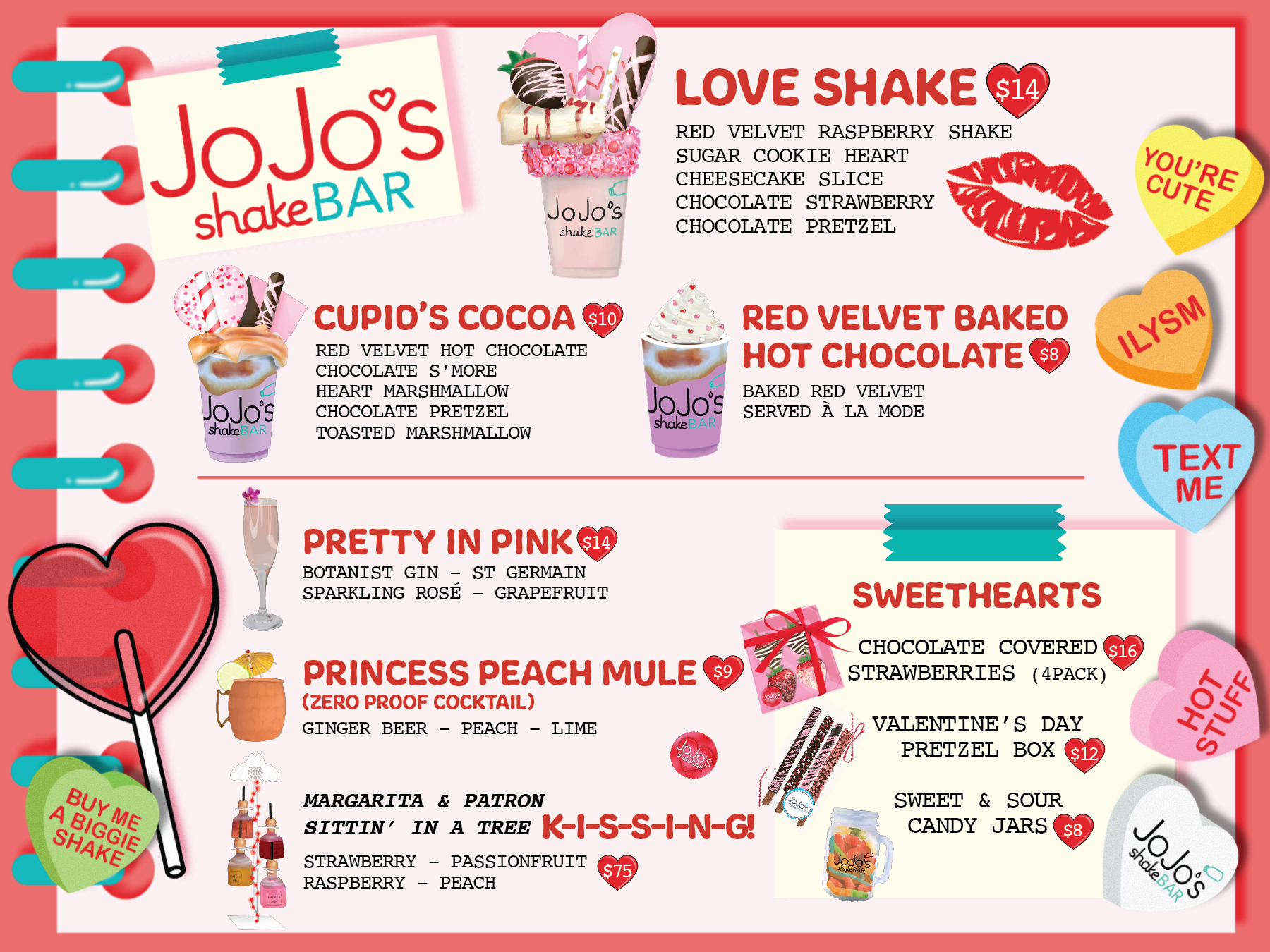 JoJo's Valentine's Day Specialty Menu - JoJo's Shake BAR