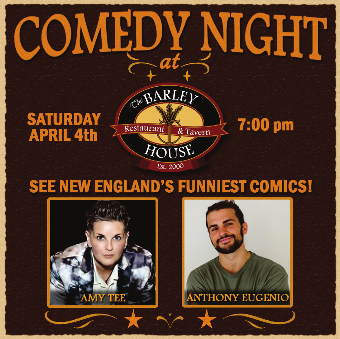 Comedy Night at The Barley - The Barley House Restaurant & Tavern ...