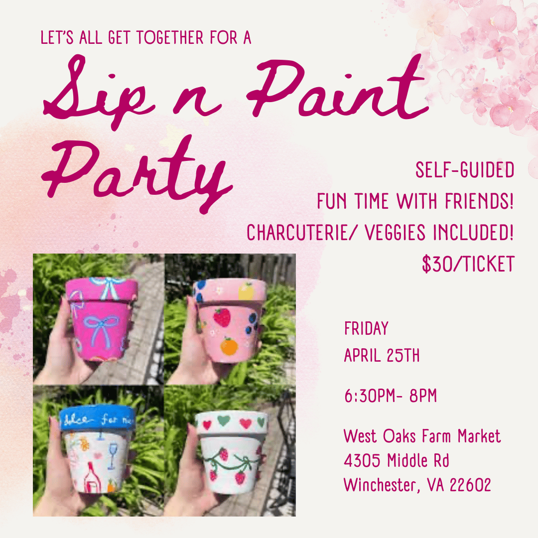Paint and Sip Party - Terracotta Pot - West Oaks Farm Market ...