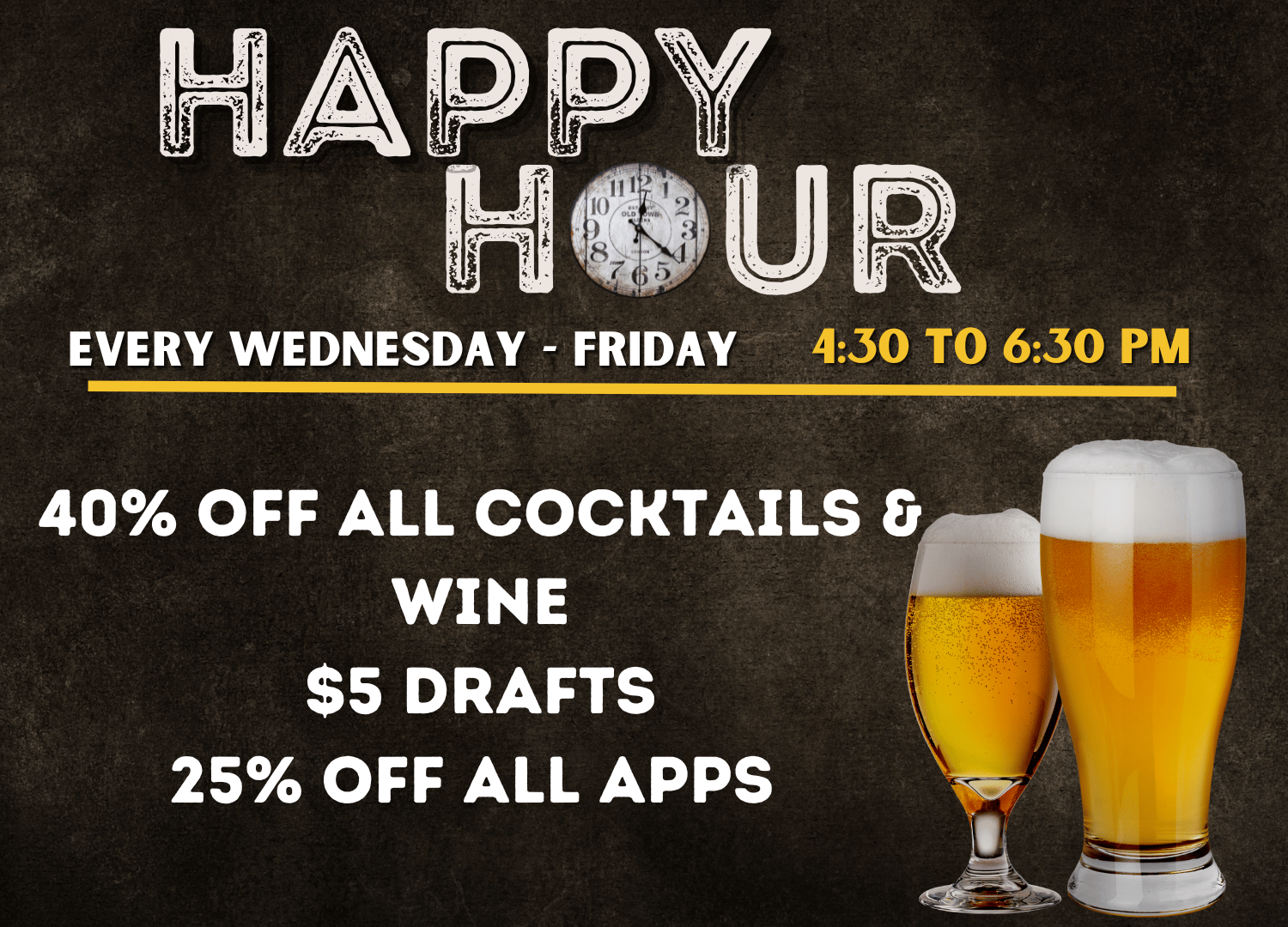 Happy Hour - Fireplace inn - American Restaurant in IL