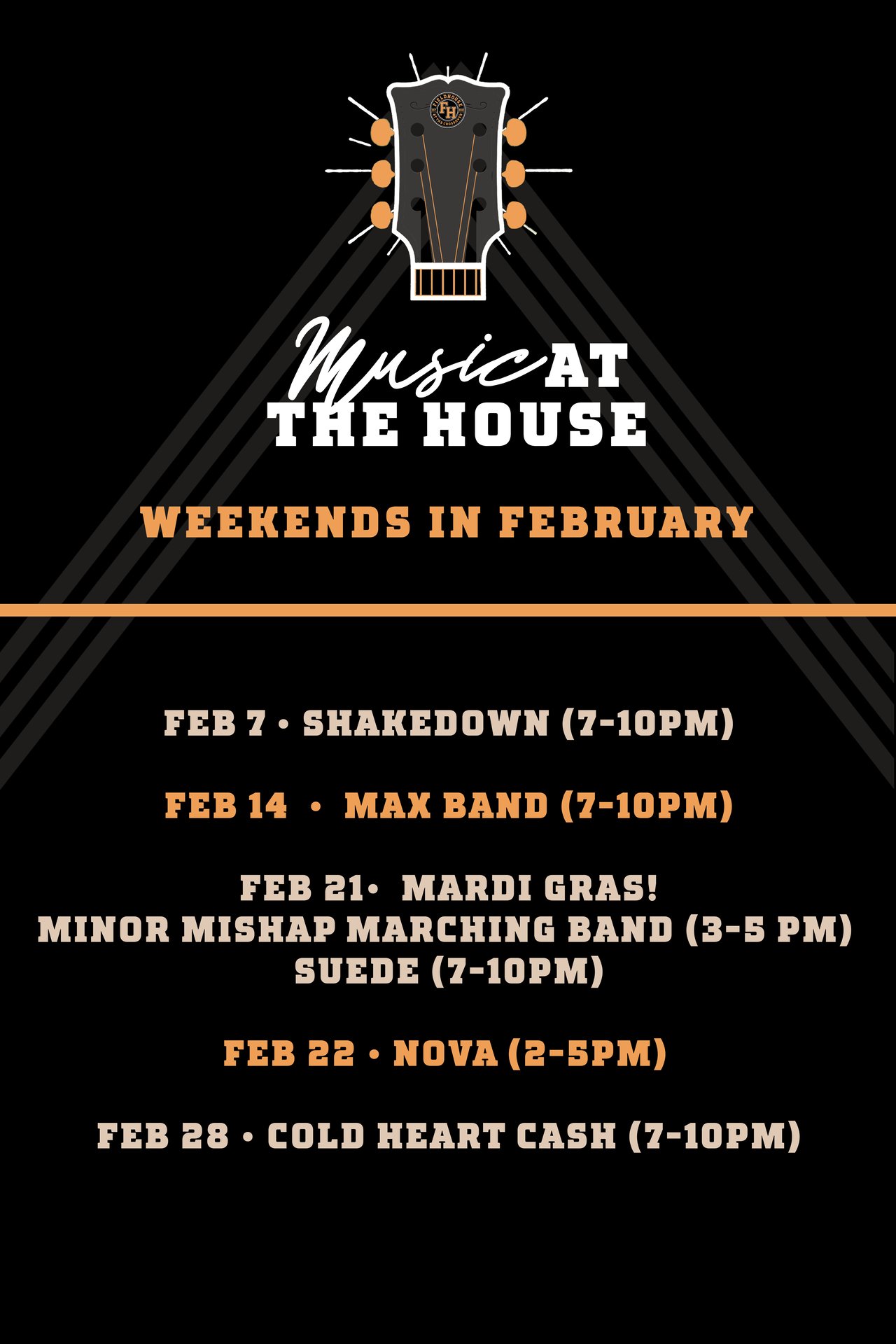 February Music Schedule - The Fieldhouse at the Crossover - Cedar Park, TX