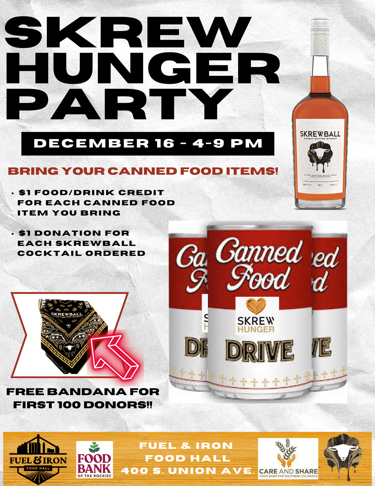 Skrew Hunger Party - Fuel & Iron - Pueblo's First Food Hall