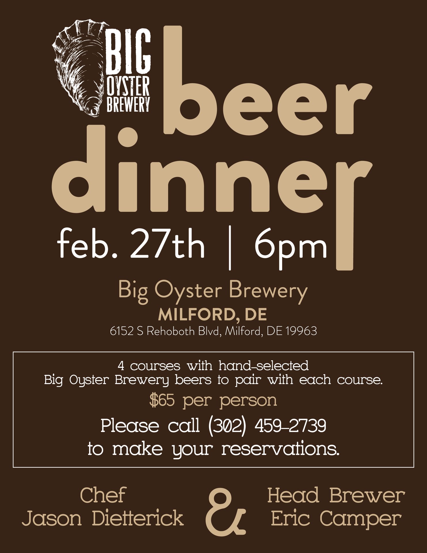 Beer Dinner at Milford by Chef Jason Dietterick & Head Brewer Eric ...