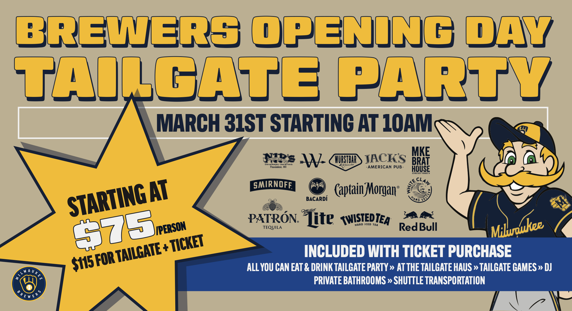 Brewers Opening day Tailgate Party - milwaukeebrathouse