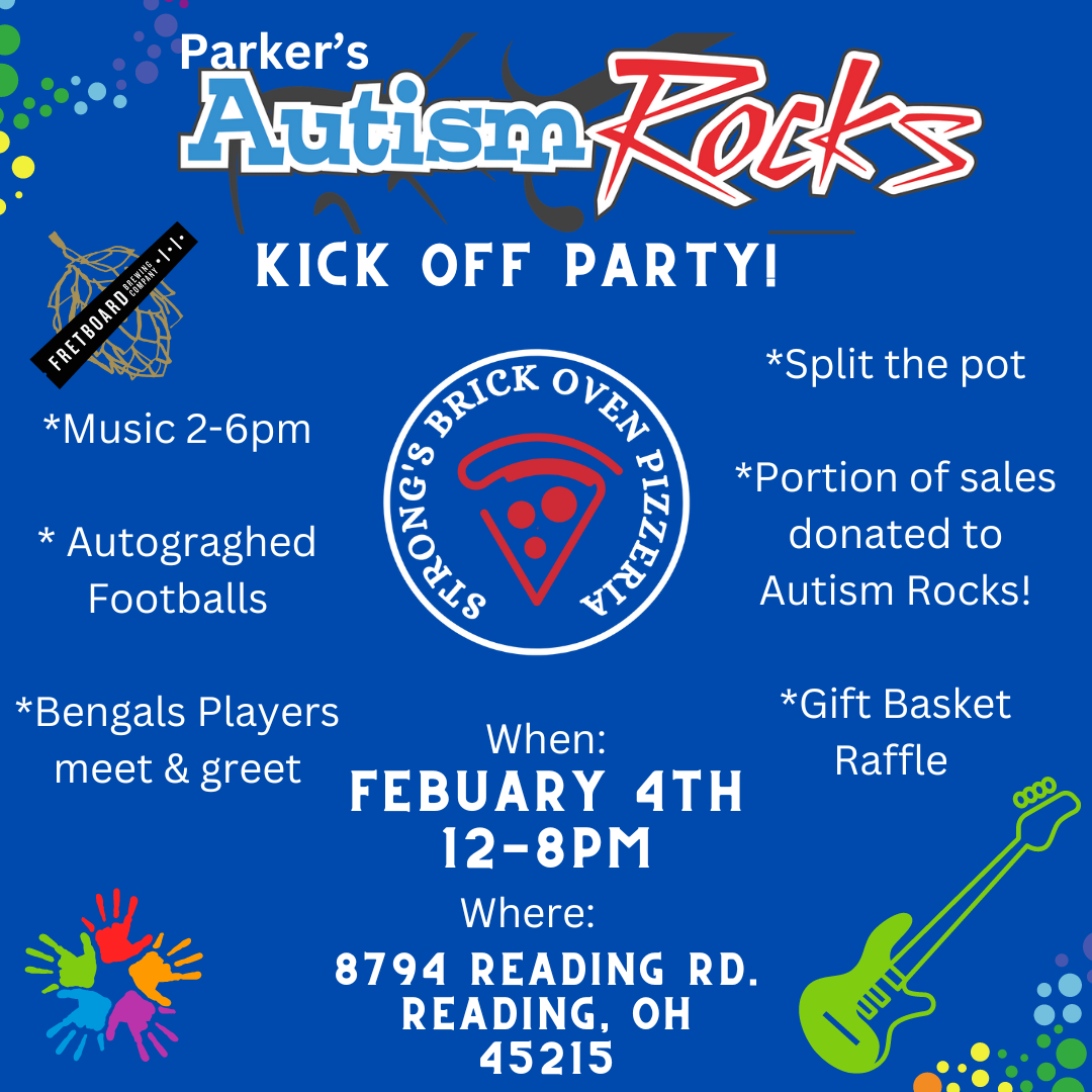 Parker's Autism Rocks Kick Off Party! - Strong's Brick Oven Pizzeria ...