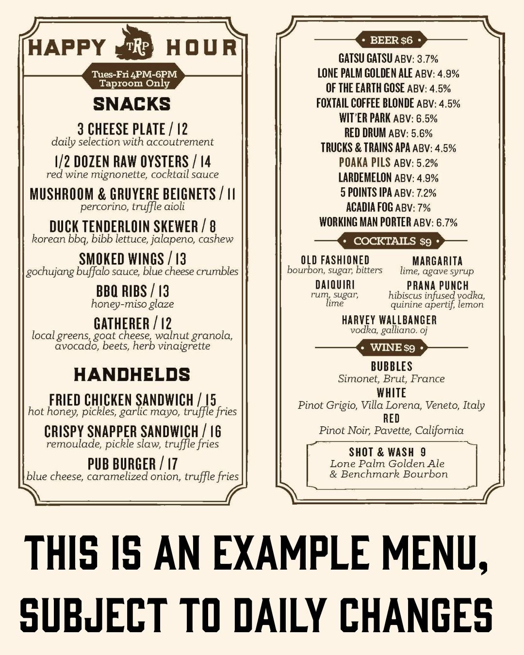 Happy Hour - The Ravenous Pig - Gastropub in Winter Park, FL