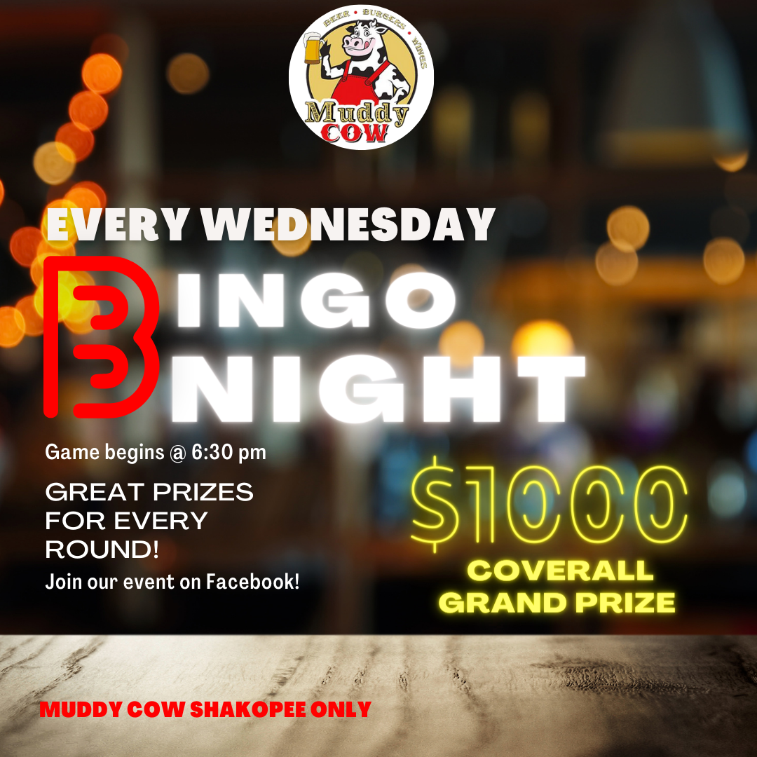 Bingo Wednesdays! - Muddy Cow