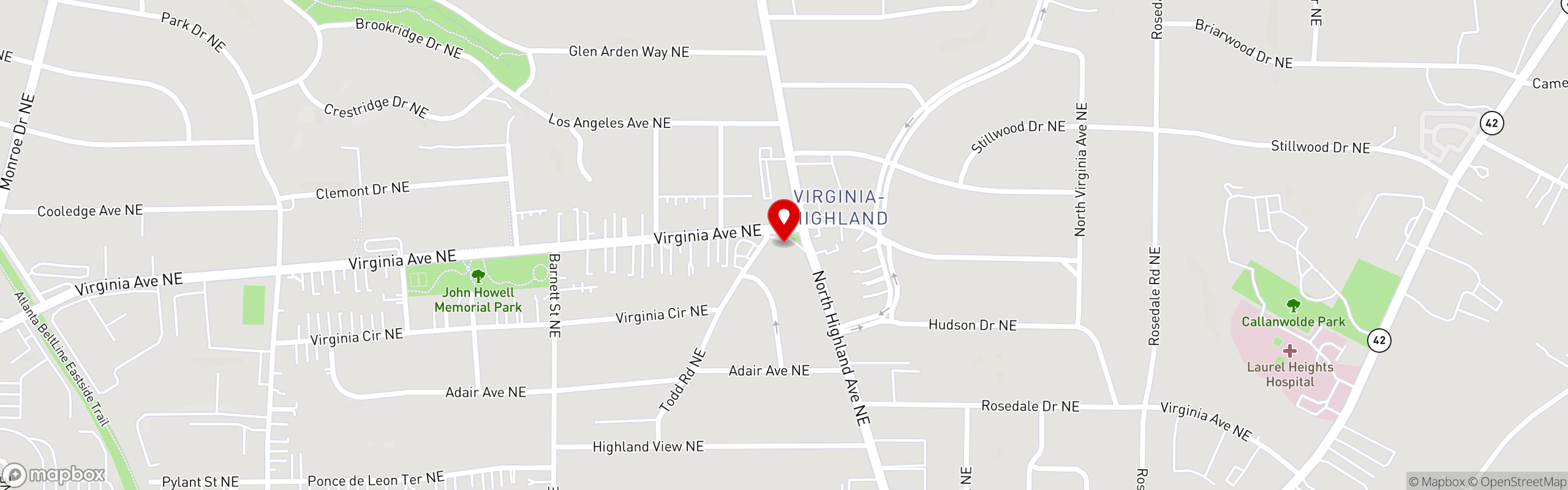 Street Map Of Virginia Highlands Atlanta