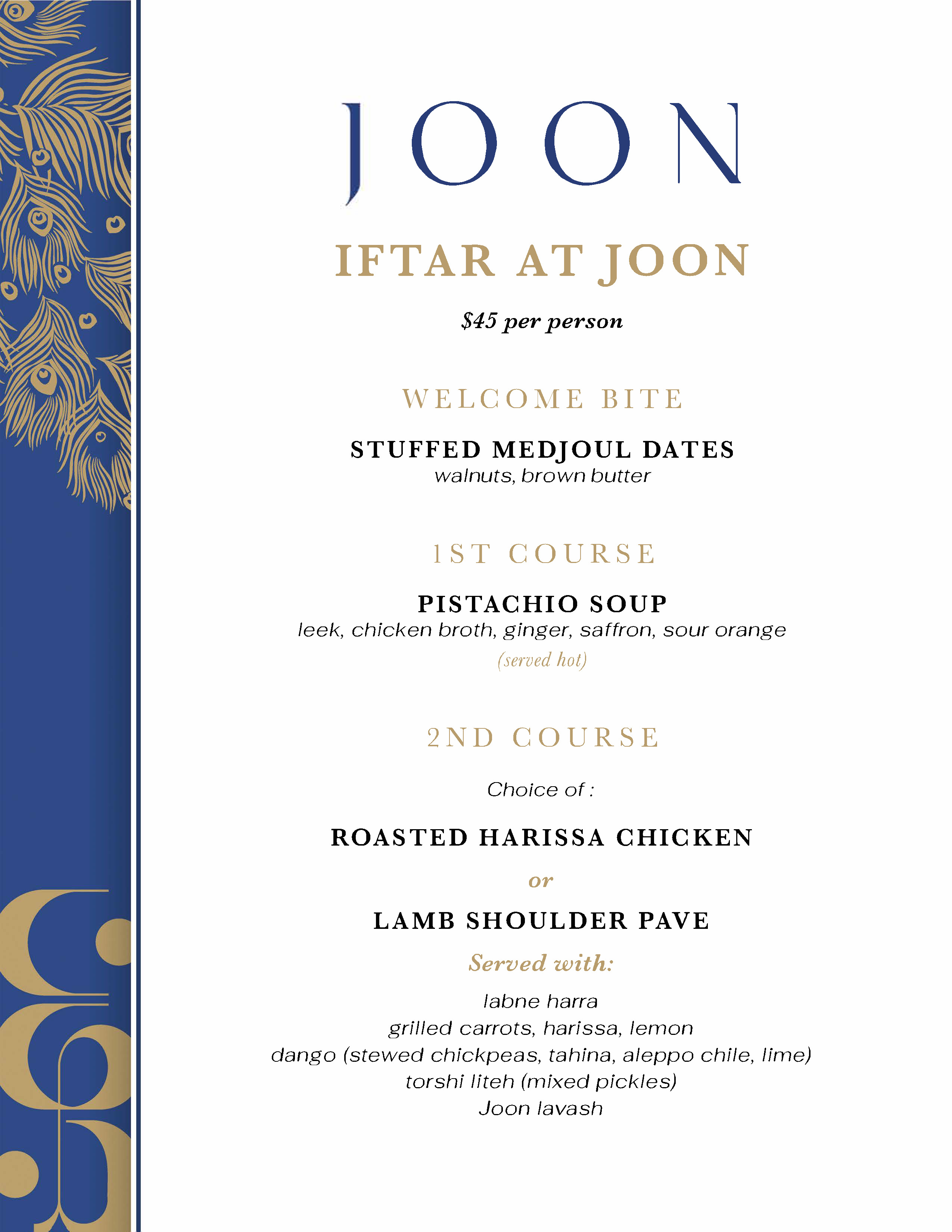 Menus - Joon