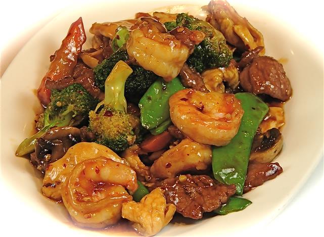 Triple Delight Chinese Dish