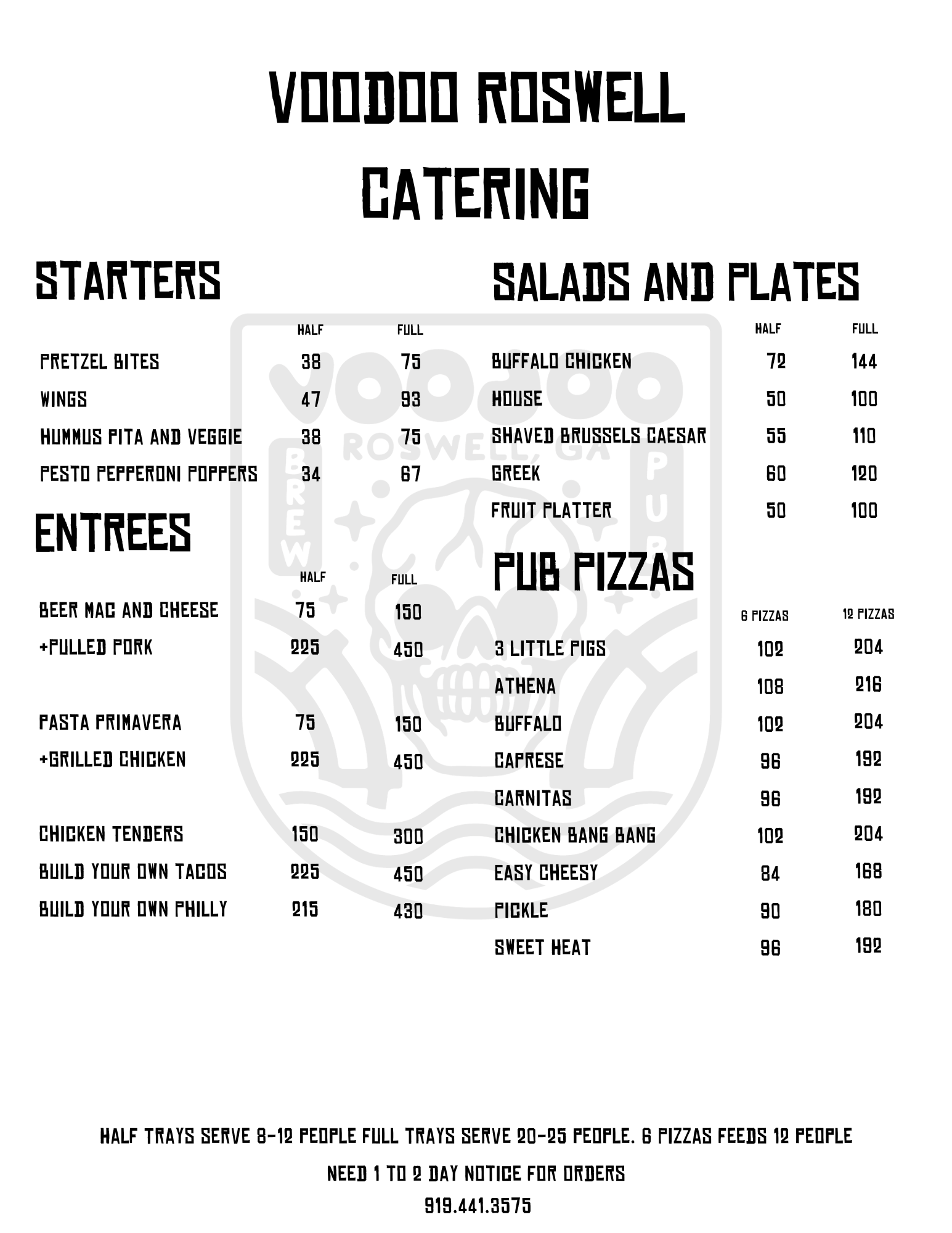 Catering - Voodoo Brewing Co - Roswell, GA - Brewpub in Roswell, GA